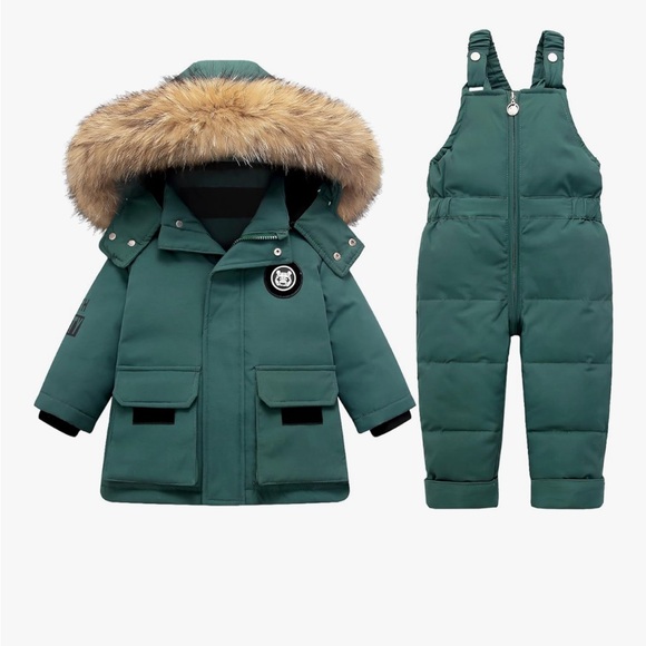 Amazon | Jackets & Coats | Nwt Toddler Kids 2t Green Winter Matching ...